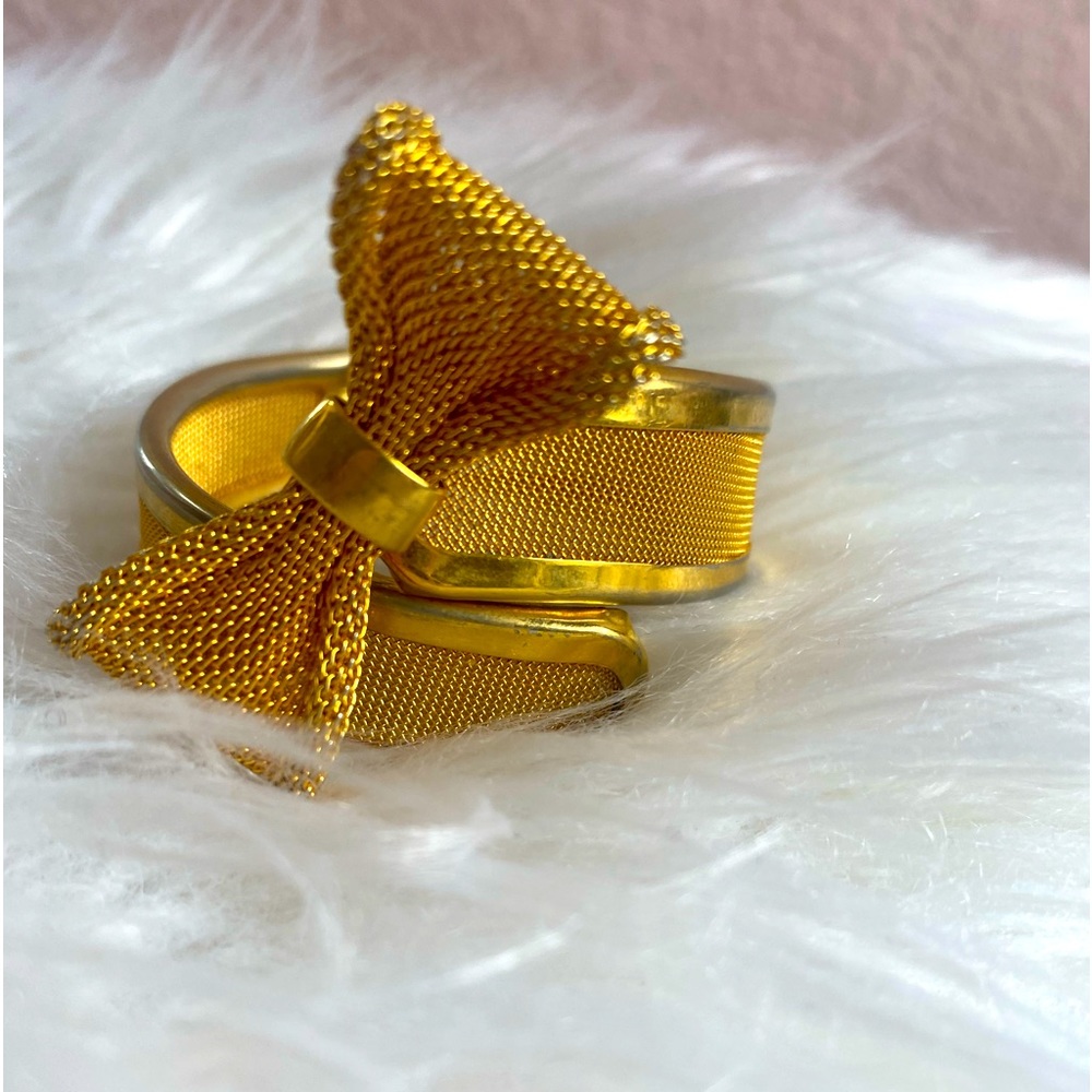 Mesh & Gold Wrap Around Ribbon And Bow Braceletsuch A… - Gem